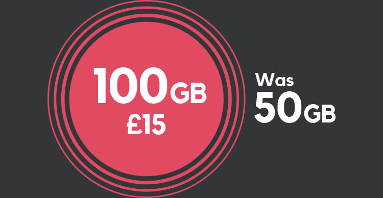 100GB SMARTY SIM just £15 a month